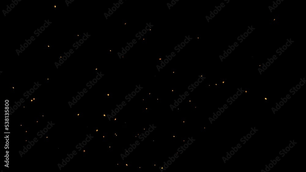 Fire Sparks particles overlay effect on black background. 4K Stock ...
