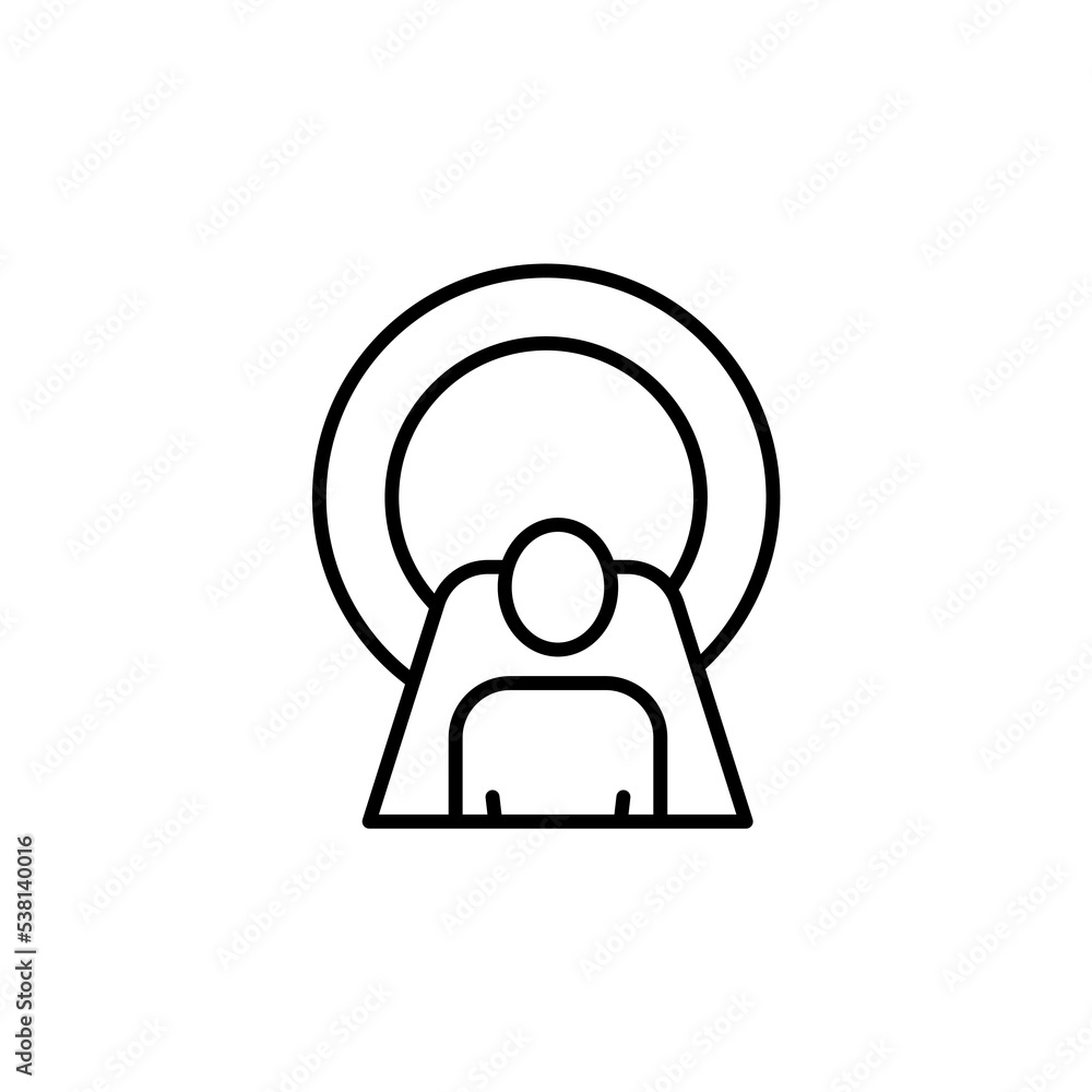MRI diagnostic line icon. Simple element illustration. MRI diagnostic ...