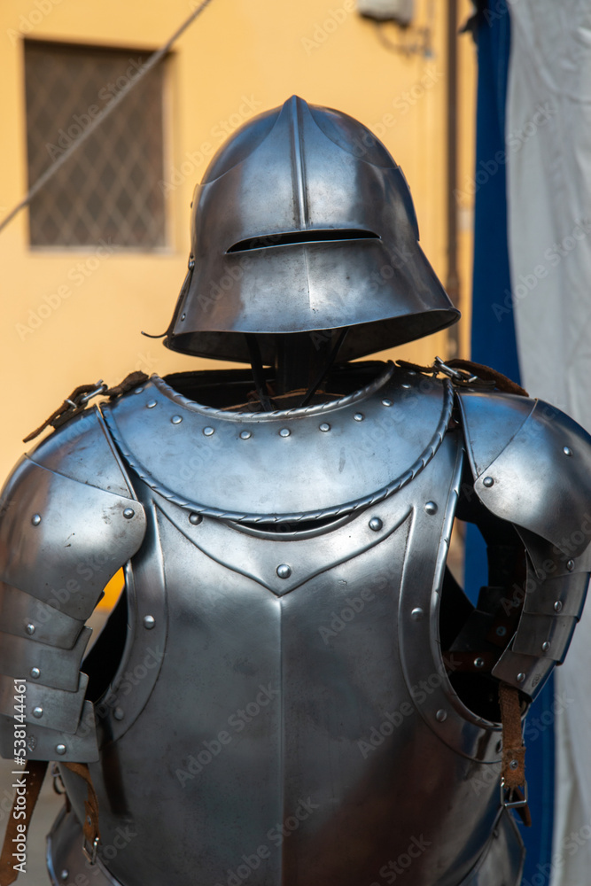 Historical re-enactments medieval weapons and armor appearing in ...