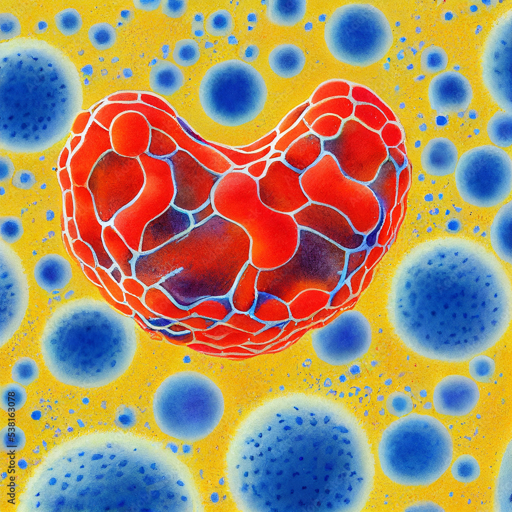 medical illustration: sickle cell type E (watercolor & ink over ...