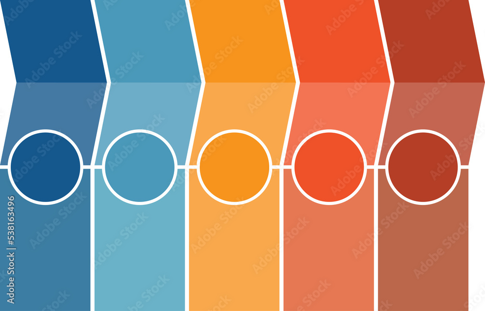 Colorful timeline, infographic for five positions, isolated Stock ...