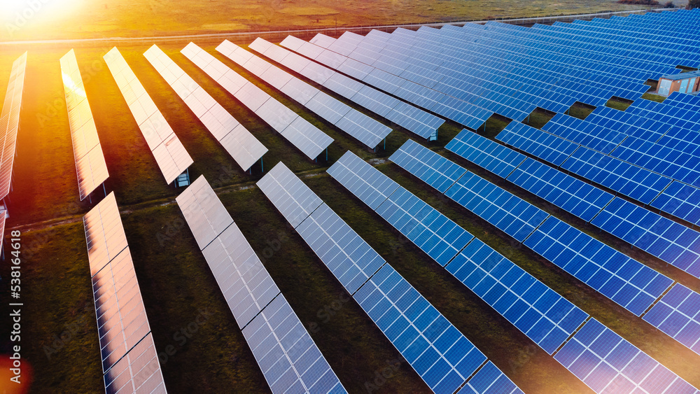 Details of renewable energy with solar panels photovoltaic power plant ...