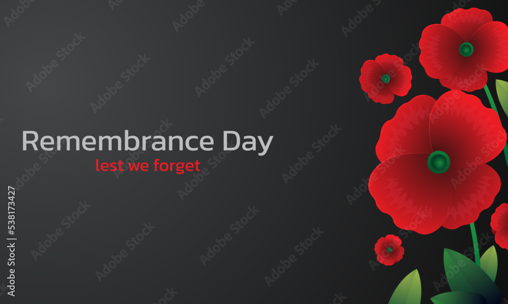 Remembrance day concept, Background with beautiful red poppies. Vector ...