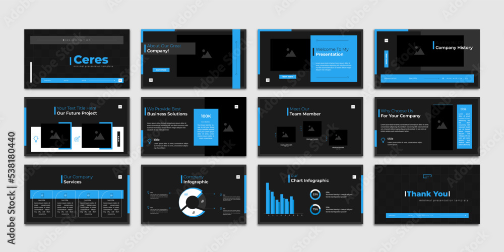 business minimal slides presentation background template, simple style ...