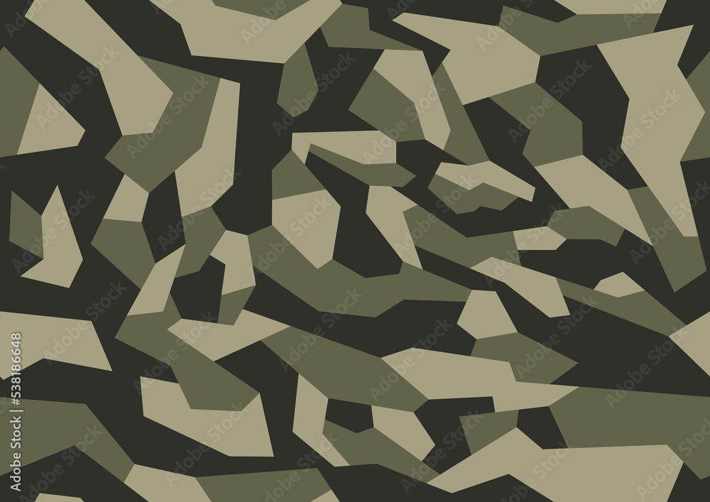 Camouflage geometric seamless pattern. Abstract modern military camo ...