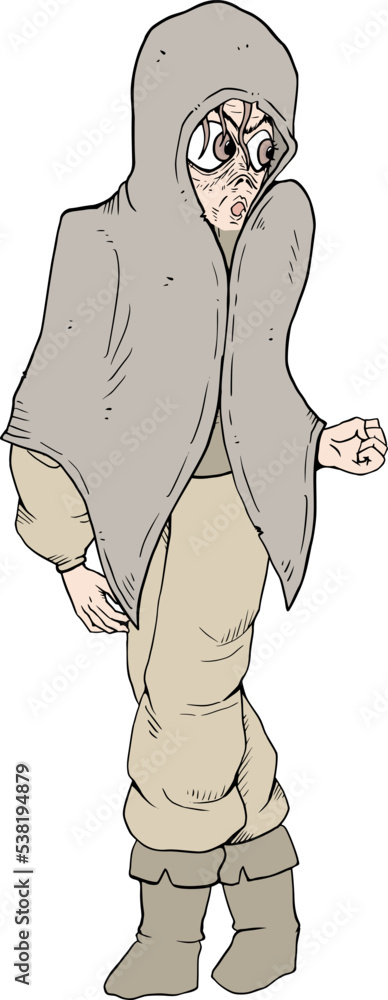 Medieval man draw Stock Vector | Adobe Stock