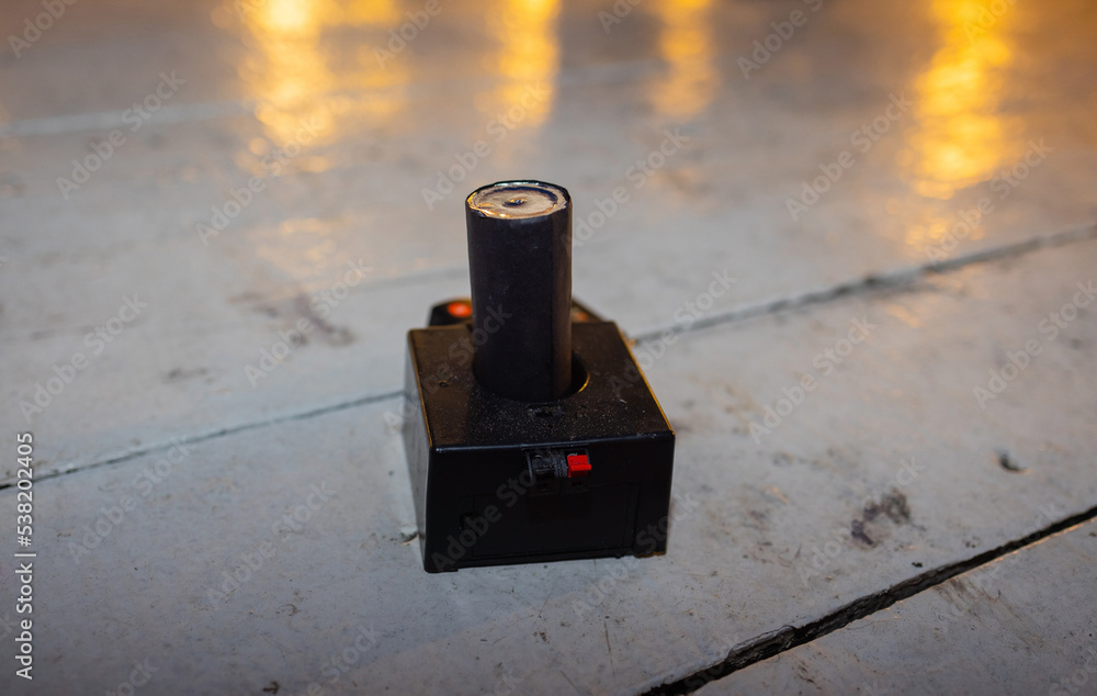 Fireworks devices setup pipe form mini pyrotechnics. Stock Photo ...