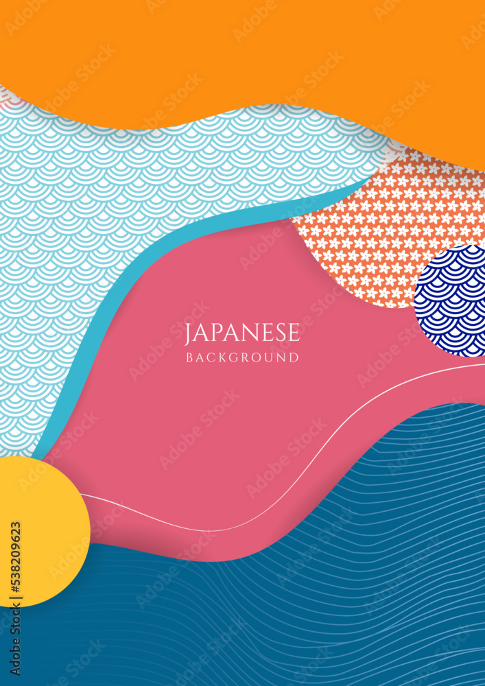 Minimalis element in Japanese style poster design template. vector ...