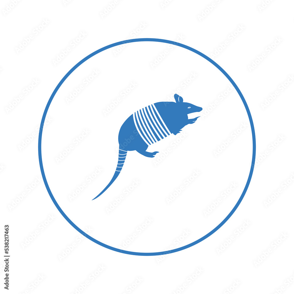 Wild animal banded armadillo icon | Circle version icon | Stock Vector ...