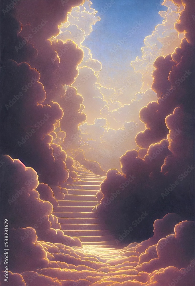 Stairway to heaven illustration art spiritual background artwork ...