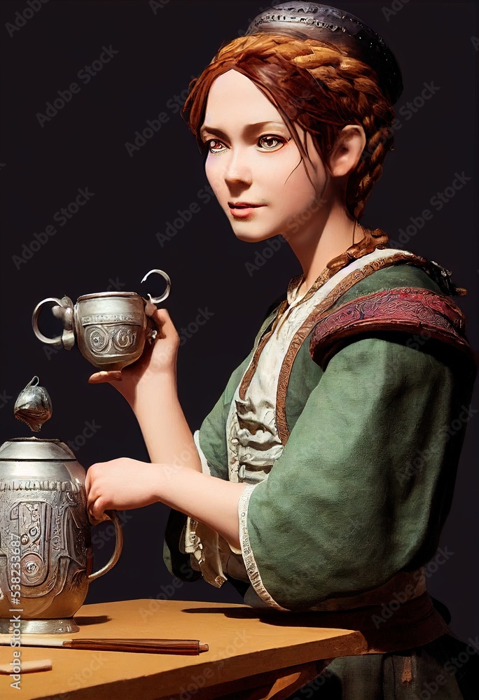 A fictional person, not based on a real person. A medieval lady ...