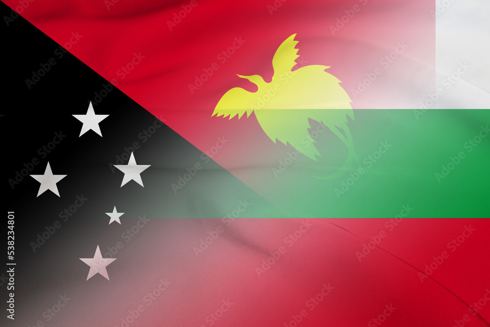 Papua New Guinea and Bulgaria government flag international negotiation ...