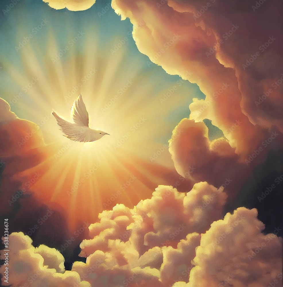 White dove illustration bird background artwork symbol holy spirit ...