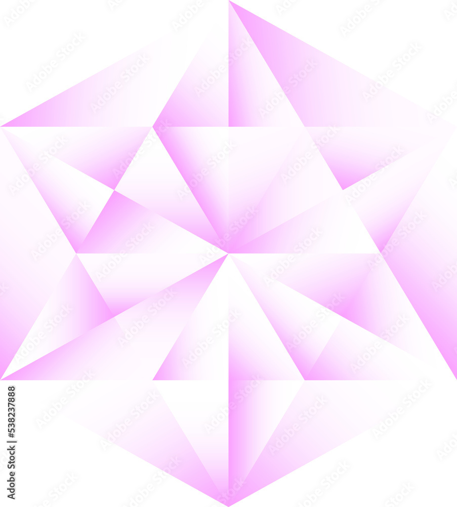 Illustration of a diamond shape in different shades of pink and white ...