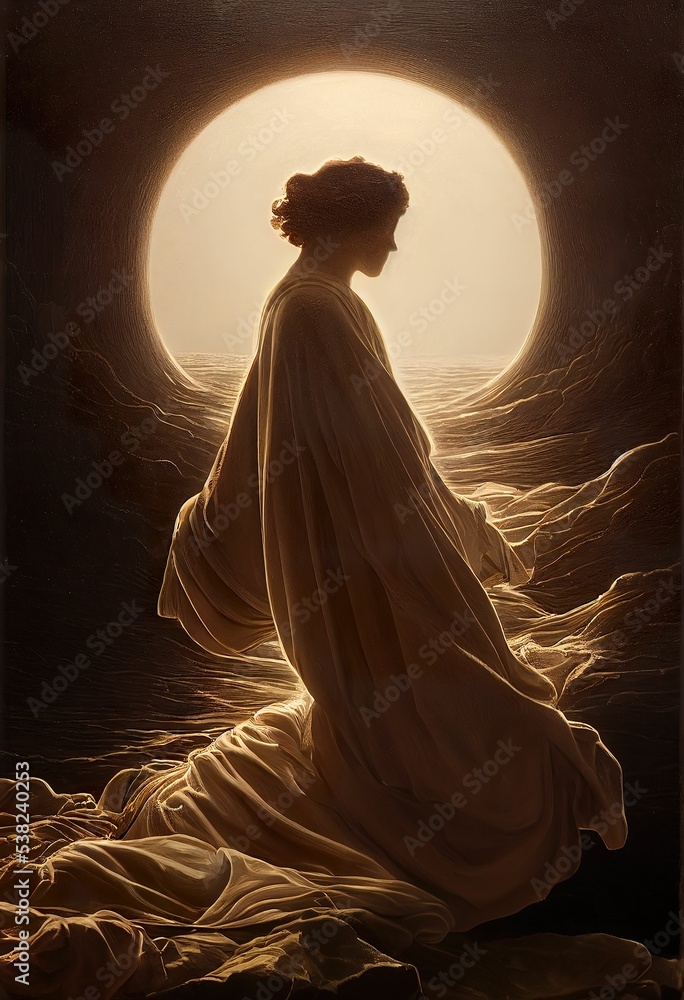 Spiritual illustration christian art background female artwork divine ...