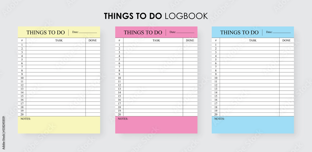 Things To Do Logbook, Minimal To Do List Printable, Productivity ...
