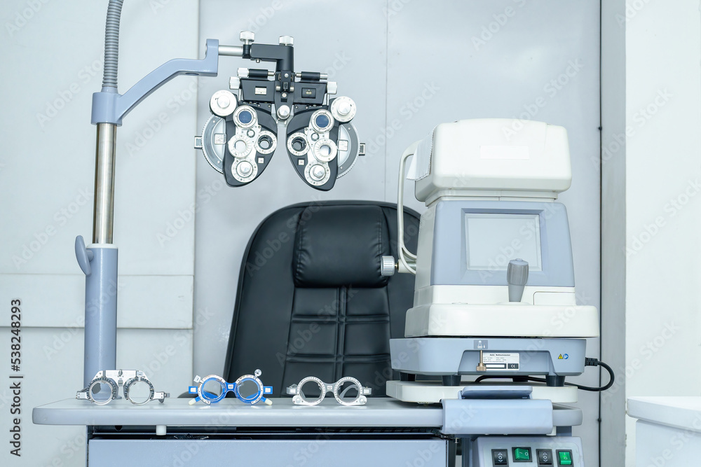 interior of a modern ophthalmological office in an optics store or ...