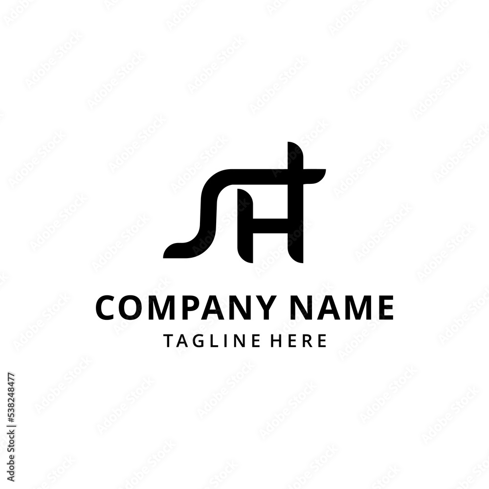 Ilustrasi HS S H Huruf Logo Desain Template Vektor Stock Vector | Adobe ...