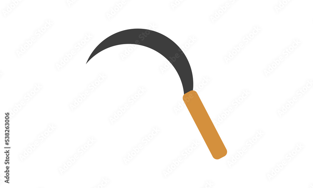 Garden sickle flat icon for web. Simple sickle sign vector design ... Garden sickle flat icon for web. Simple sickle sign vector design ...