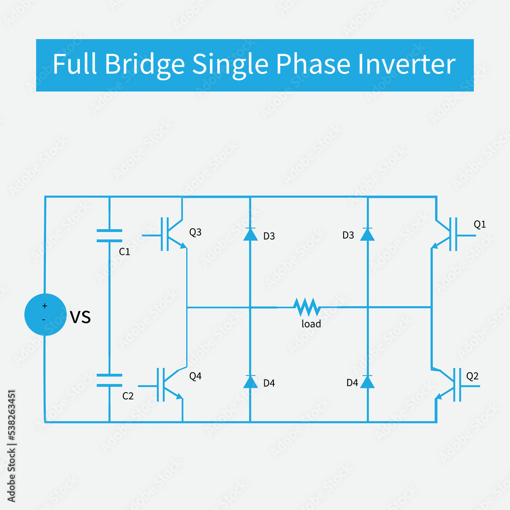 full bridge single phase inverter Stock Vector | Adobe Stock