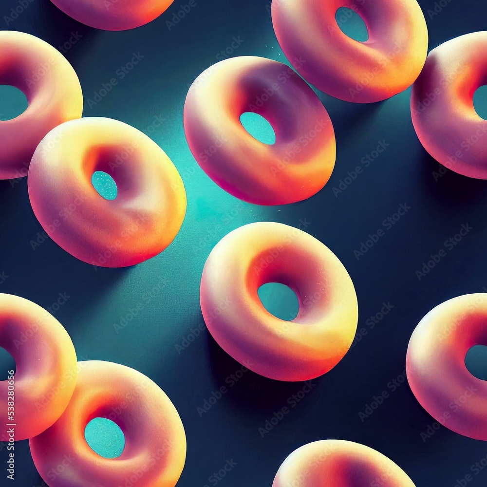 seamless doughnut texture repeating food illustration digital art ...