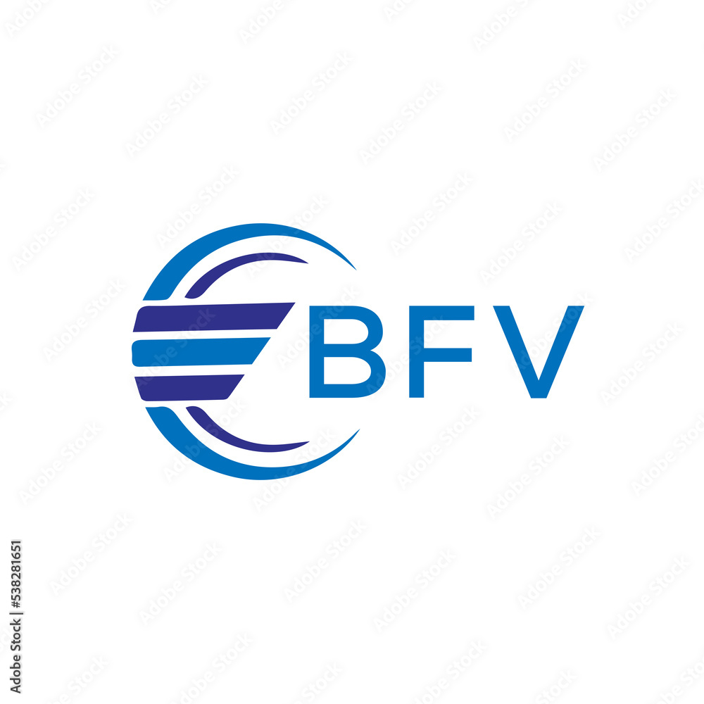 BFV letter logo. BFV blue image on white background. BFV vector logo ...