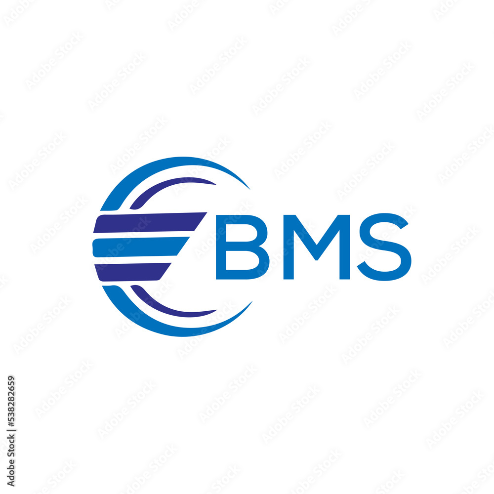 ภาพประกอบสต็อก BMS letter logo. BMS blue image on white background. BMS ...