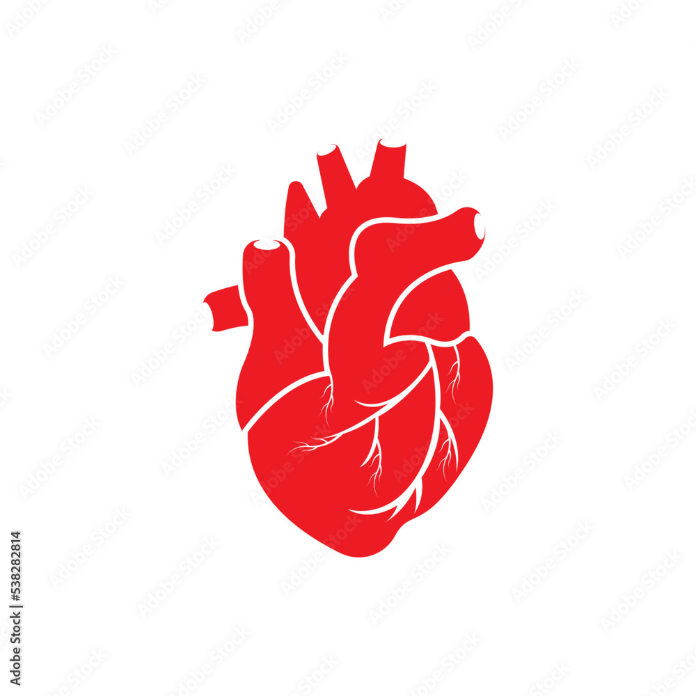 Human heart logo medical cardiology vector icon illustration Stock ...
