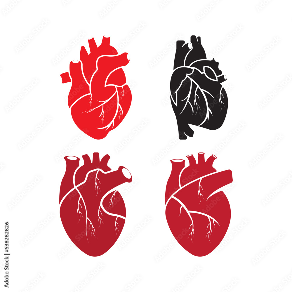 Human heart logo medical cardiology vector icon illustration Stock ...