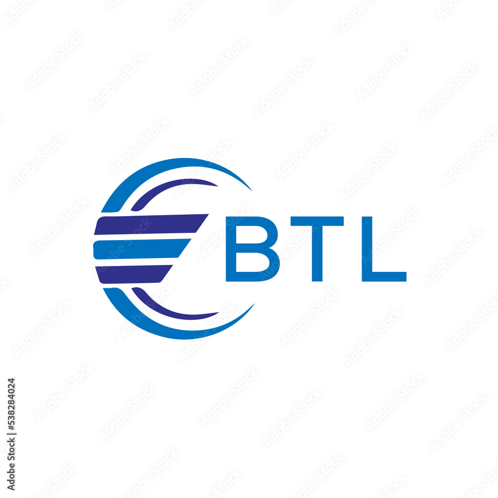 BTL letter logo. BTL blue image on white background. BTL vector logo ...