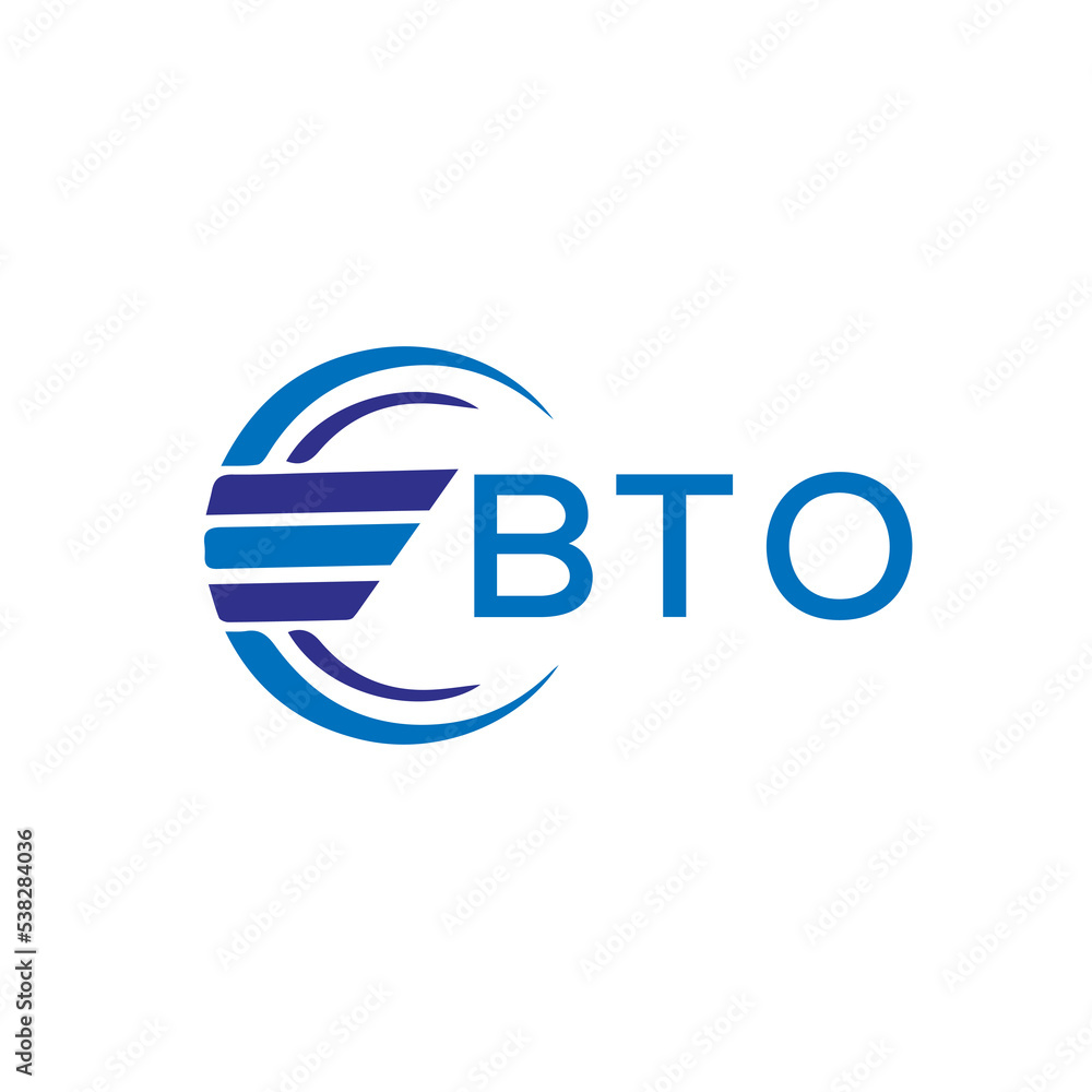 BTO letter logo. BTO blue image on white background. BTO vector logo design for entrepreneur and ...