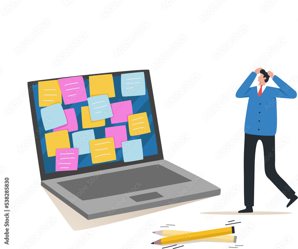 overworked, overly busy work. Time management for work life and study ...