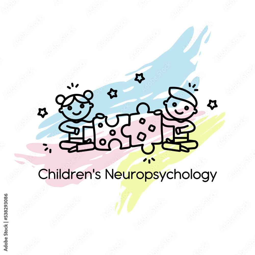 Vector logo for child psychiatry. Education and training of children ...