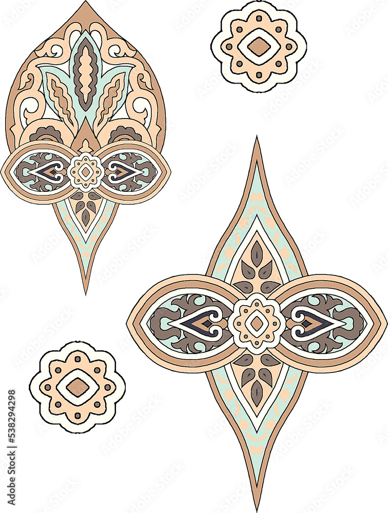 Digital Textile Design Motifs border For Printing On Clothes And ...