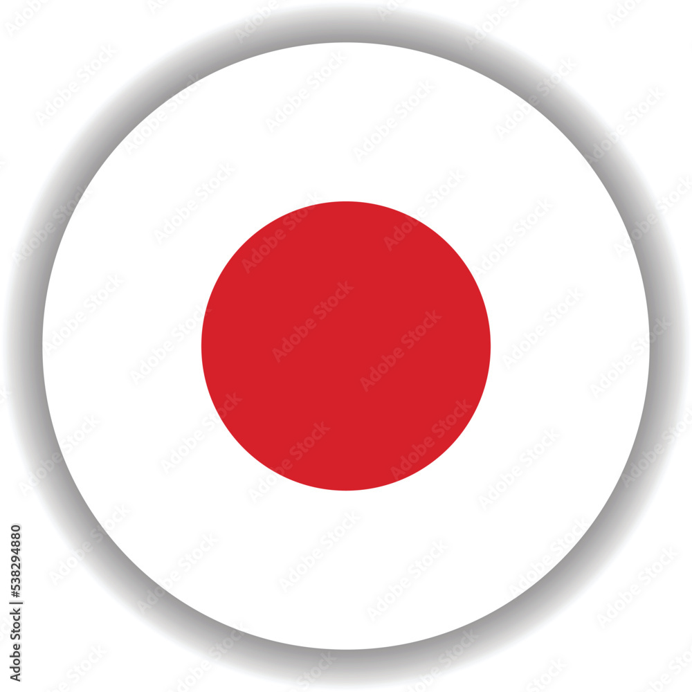 Japan Flag Round Shape Vector Stock Vector | Adobe Stock