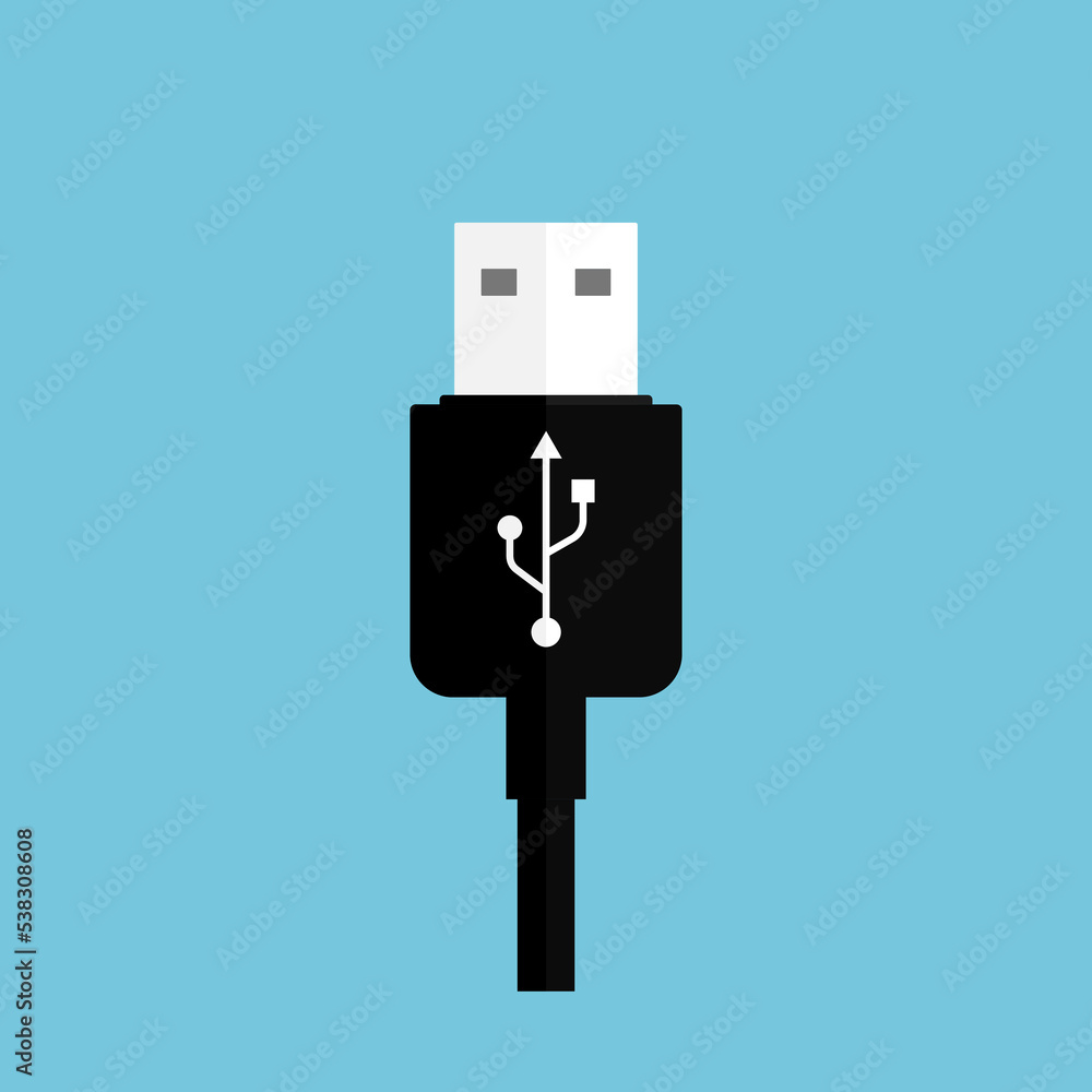 USB connection icon. Flat design style modern vector illustration ...