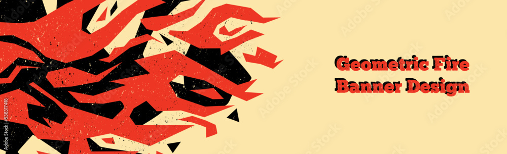 Geometric fire abstract banner template design Stock Vector | Adobe Stock