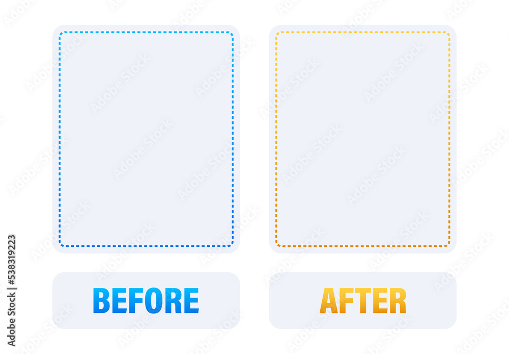 Colorful before and after frames. Vector illustration. Vector template ...
