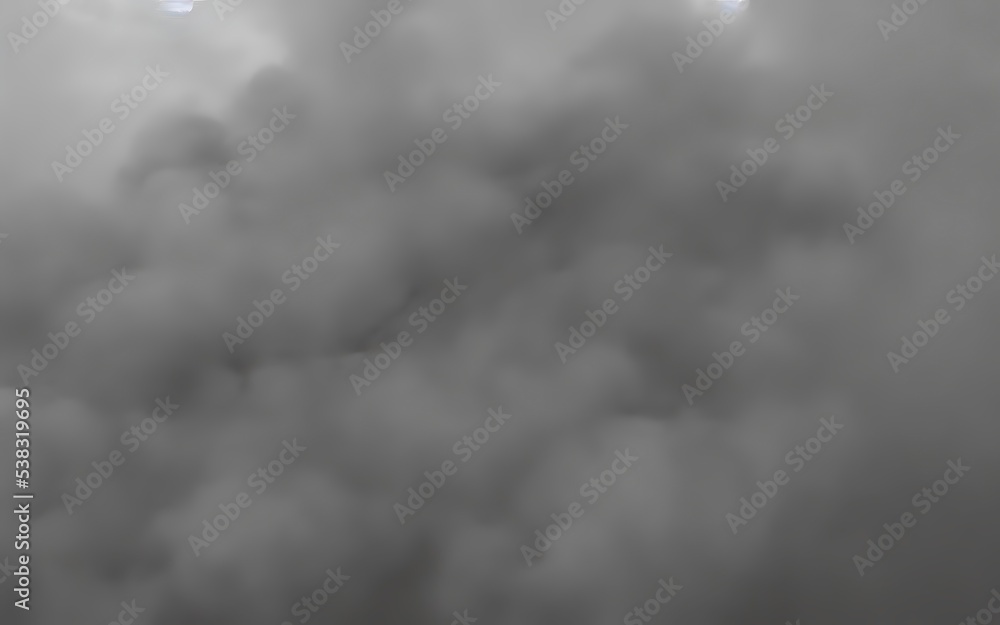 Smoke grey clouds dark sky. Fog and smog overcast air pollution 3D ...