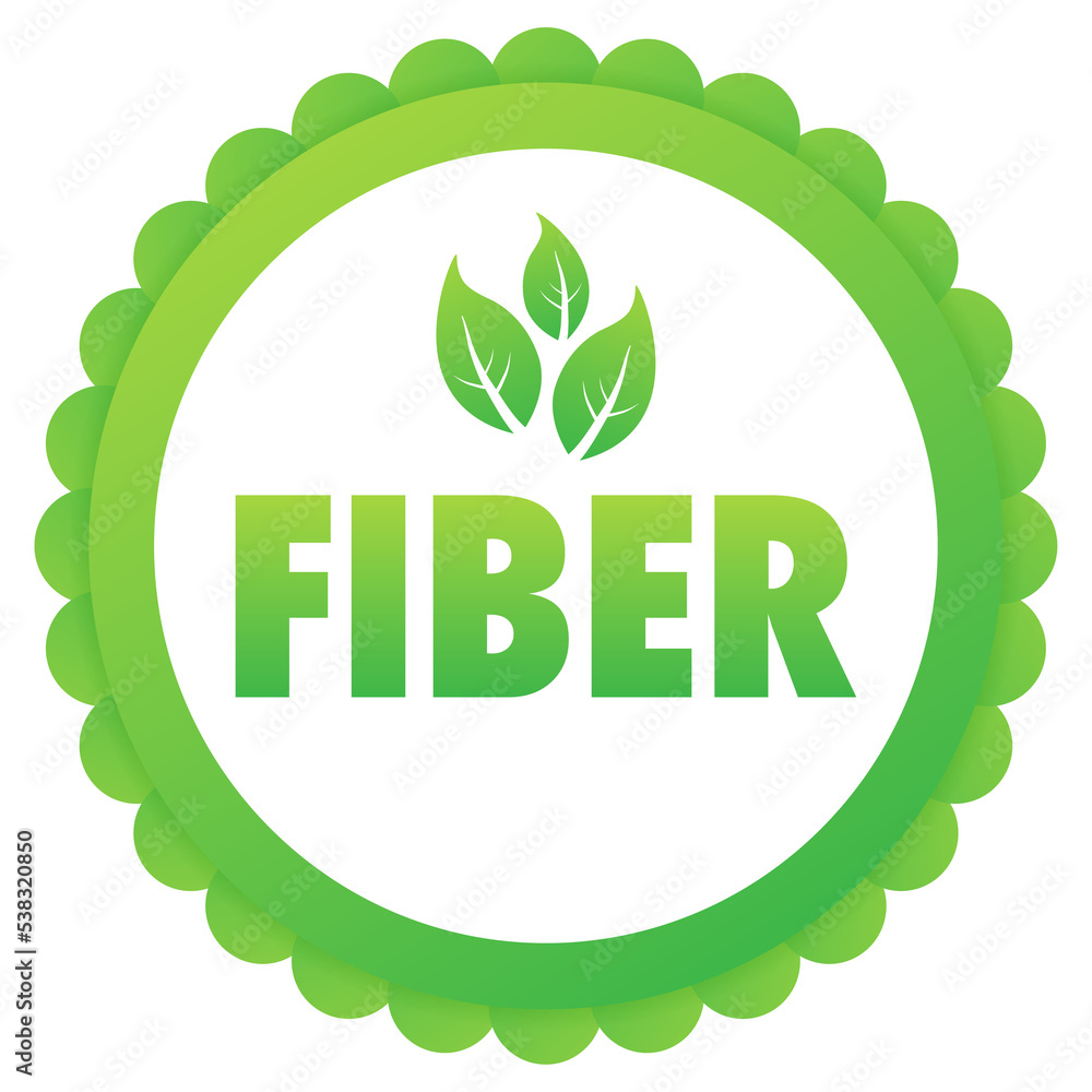 Fiber Badge isolated on white background. Vegan Button. Vector stock ...