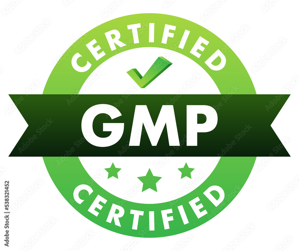 GMP - Good Manufacturing Practice certified round stamp, label. Vector ...