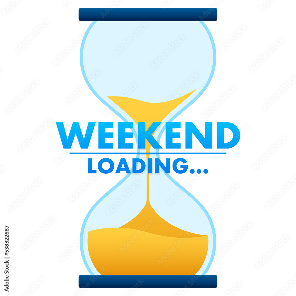 Cartoon weekend loading for print design. Black friday. Holiday ...