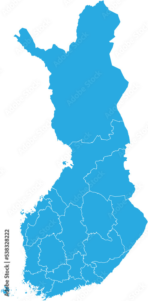 finland map. High detailed blue map of finland on transparent ...