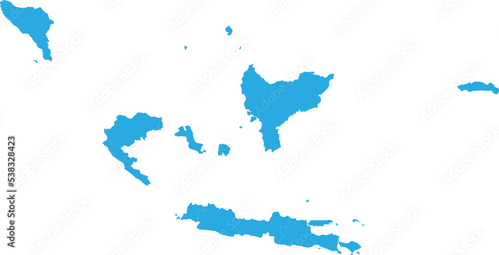 indonesia map. High detailed blue map of indonesia on transparent ...