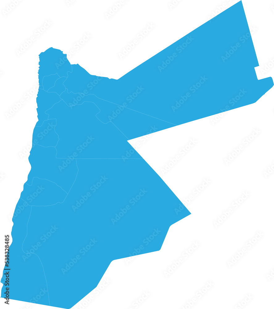 jordan map. High detailed blue map of jordan on transparent background ...