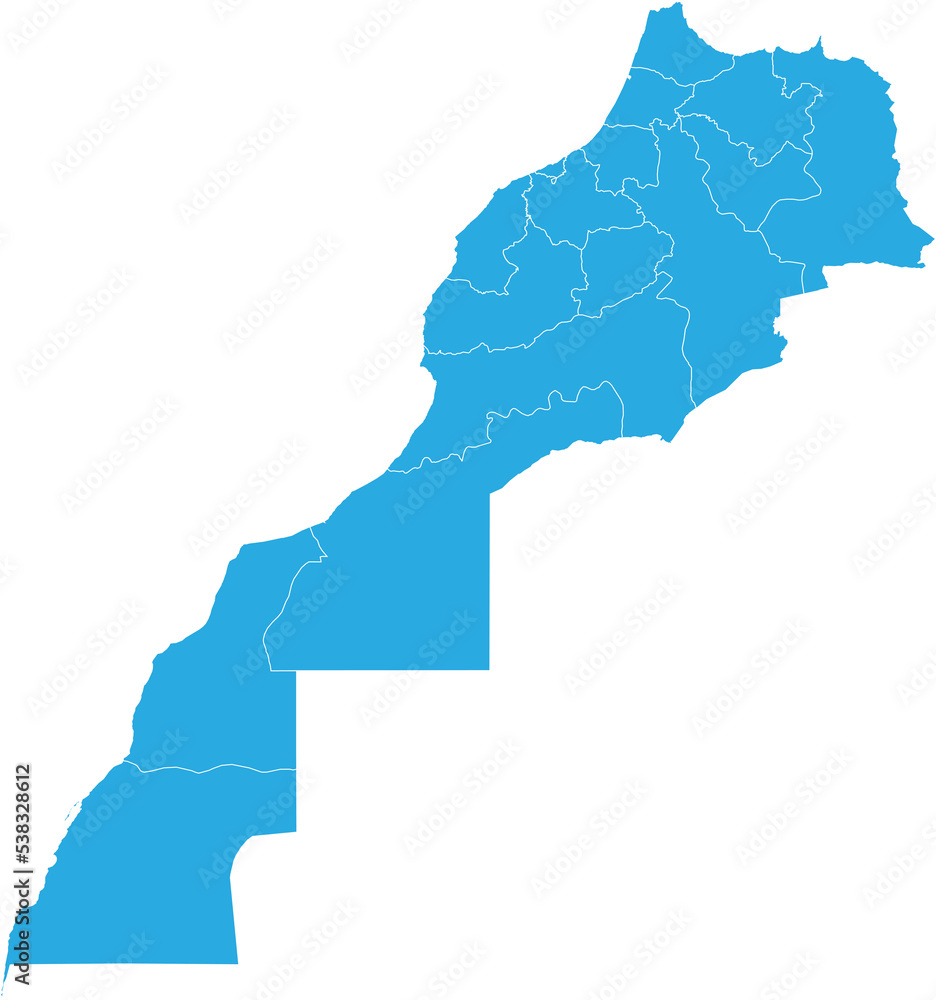 morocco map. High detailed blue map of morocco on transparent ...