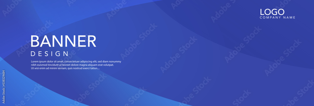 Abstract blue background with waves, Blue banner, background with lines ...