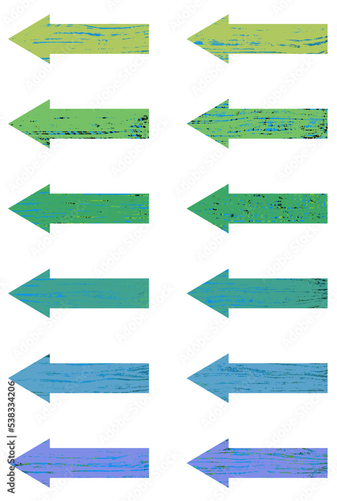 矢印記号セット、模様入り矢印記号、斑模様の記号、グリーン系の矢印記号, かわいい記号 Illustration Stock | Adobe Stock