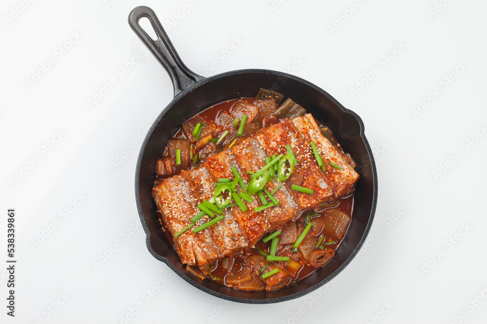 Cooking, food, braised hairtail, food ingredients, Korean food, Korean ...