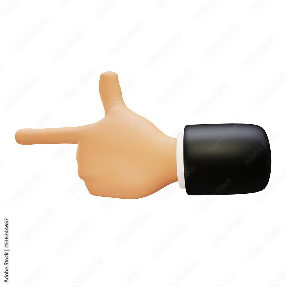 Left Pointing hand gestures. Hand gestures 3D Stock Illustration ...